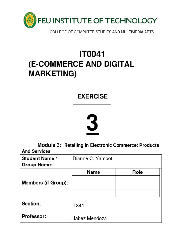 Yambot - 03 LABORATORY EXERCISES PDF | PDF | E Commerce | Retail
