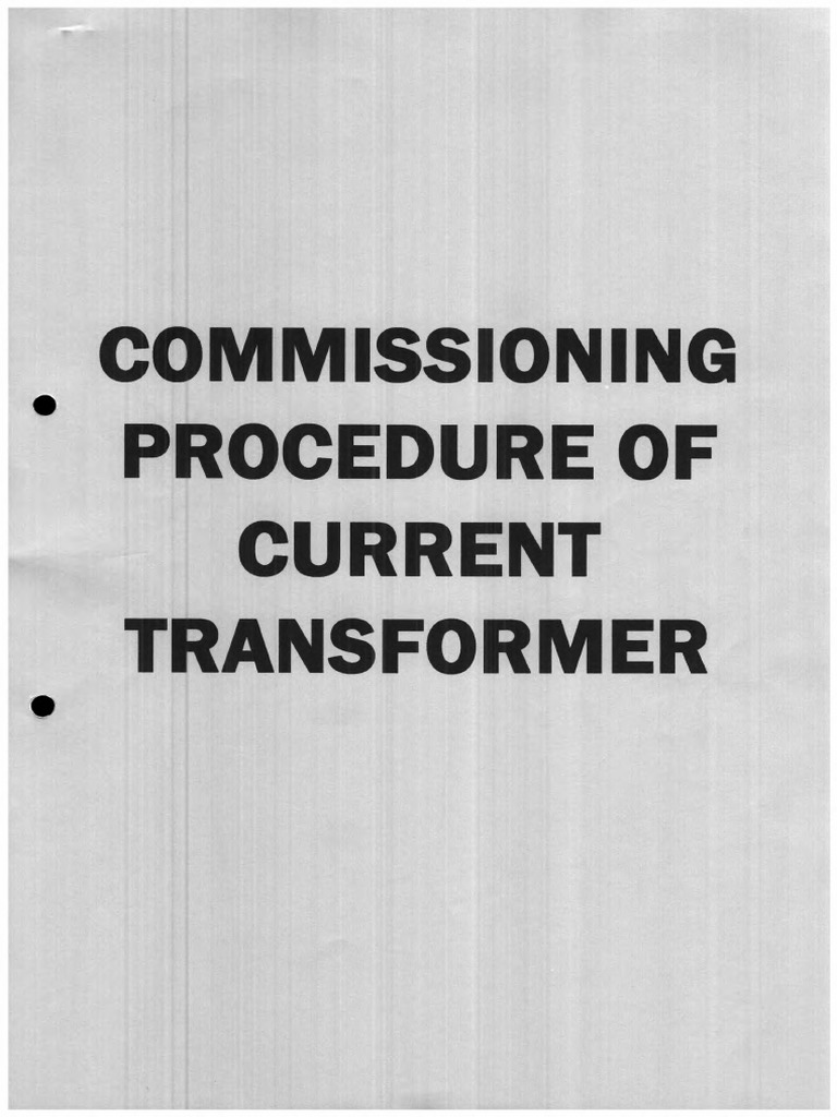 Commissioning Procedure of CURRENT TRANSFORMER - ENDIRA | PDF ...