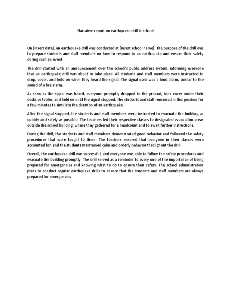 Narrative Report On School DRRM | PDF