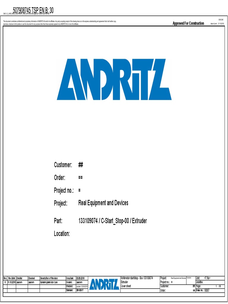 ANDRITZ Extruder Start/Stop Document | PDF | Electricity | Manufactured ...