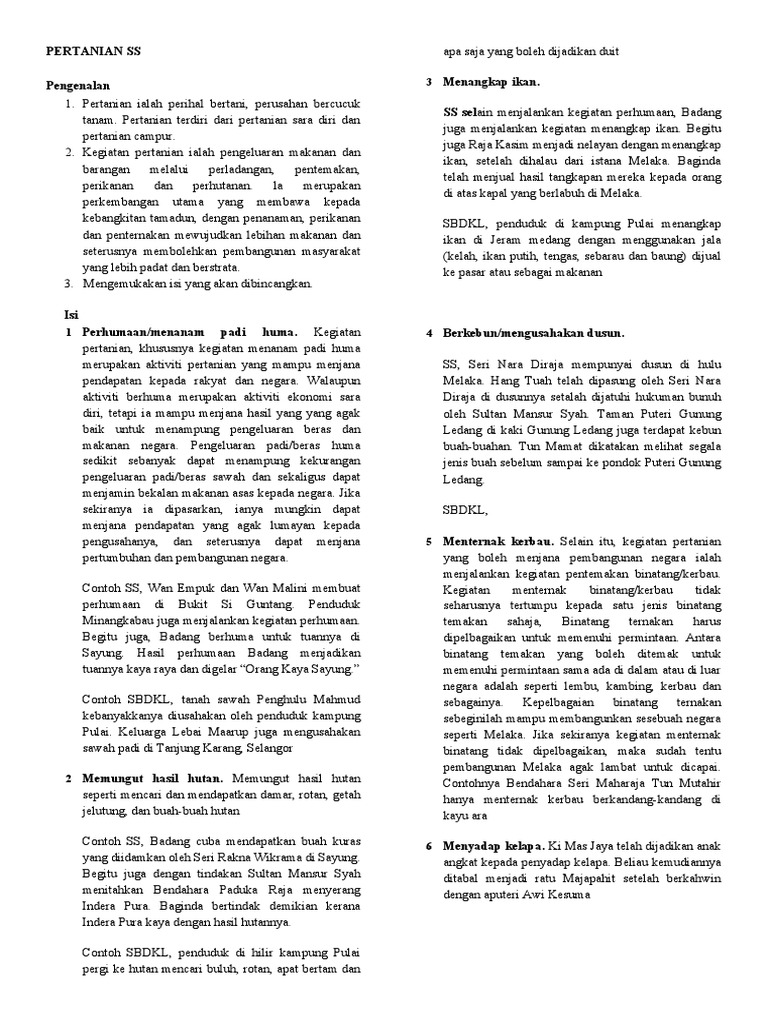 KMK Sem 2 Pertanian | PDF