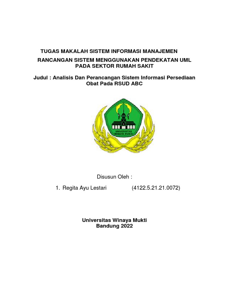 Rancangan SIM Obat RSUD ABC dengan UML | PDF