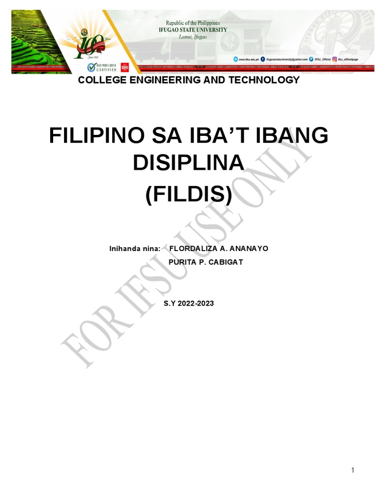 Handoouts FILDIS 2022 2023 | PDF