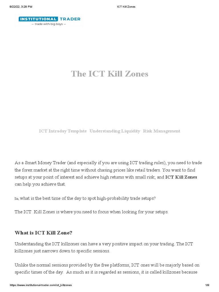 ICT Kill Zones | PDF | Market Trend | Economies