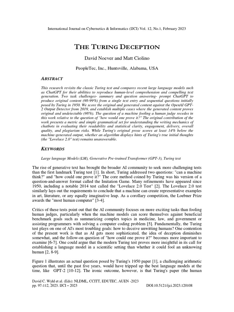 The Turing Deception | PDF | Soul | Artificial Intelligence