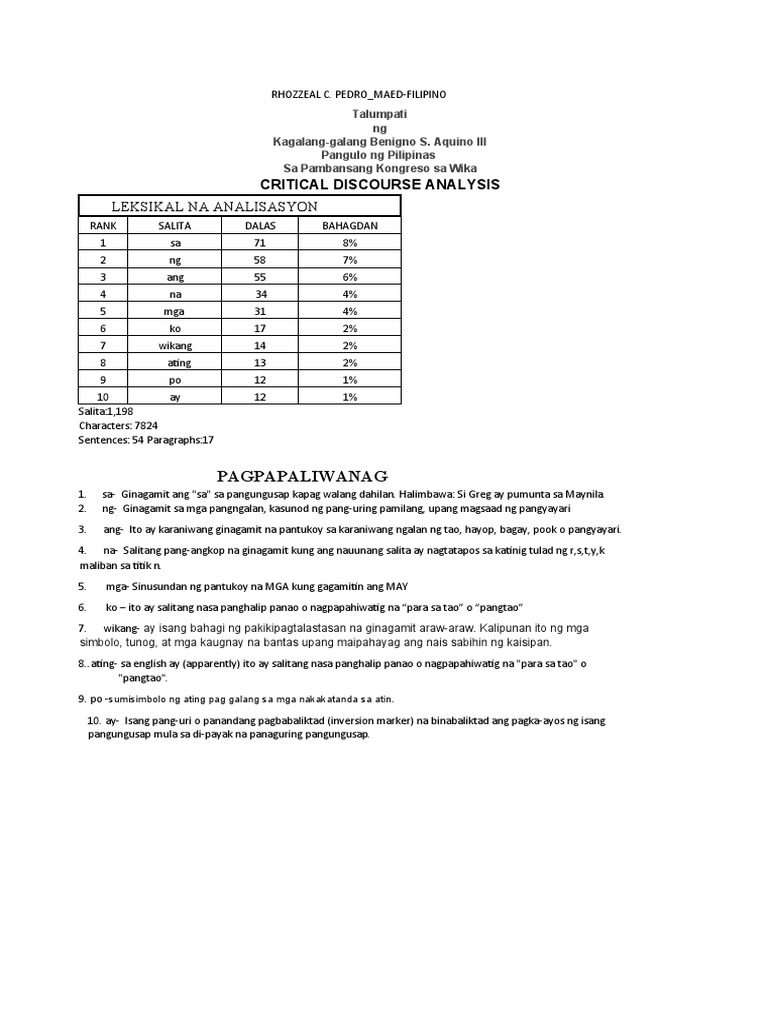 Critical Discourse Analysis Manilyn A. Iguiz | PDF