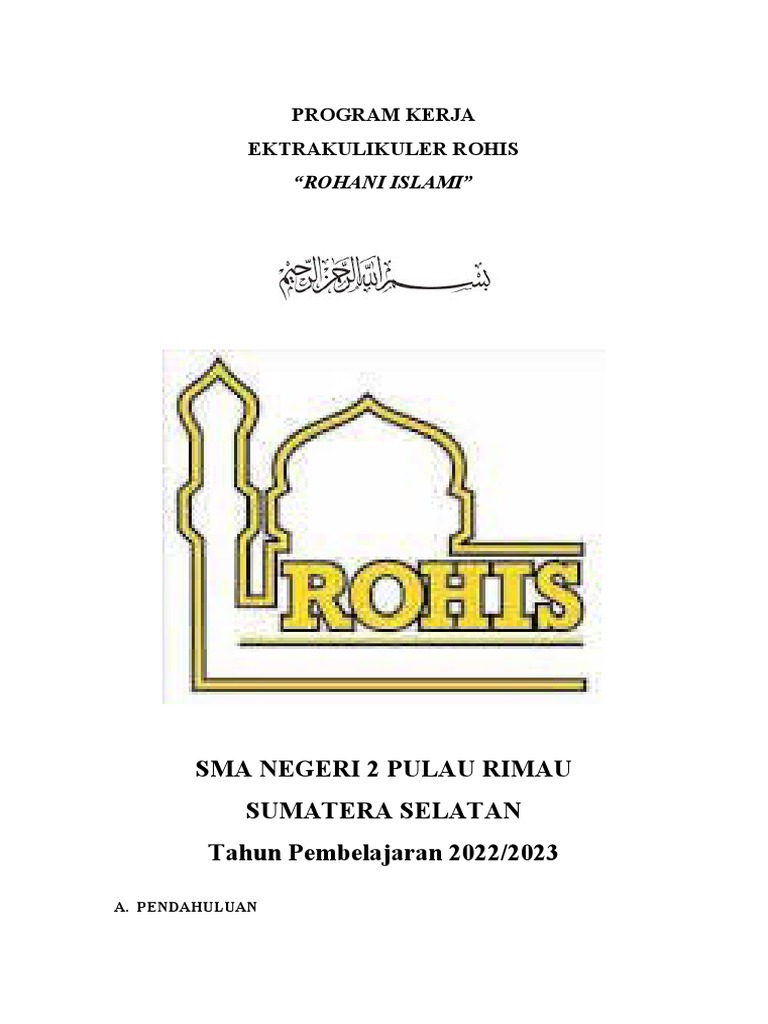 Proker Rohis Smandapuri | PDF | Karier & Perkembangan | Sains & Matematika