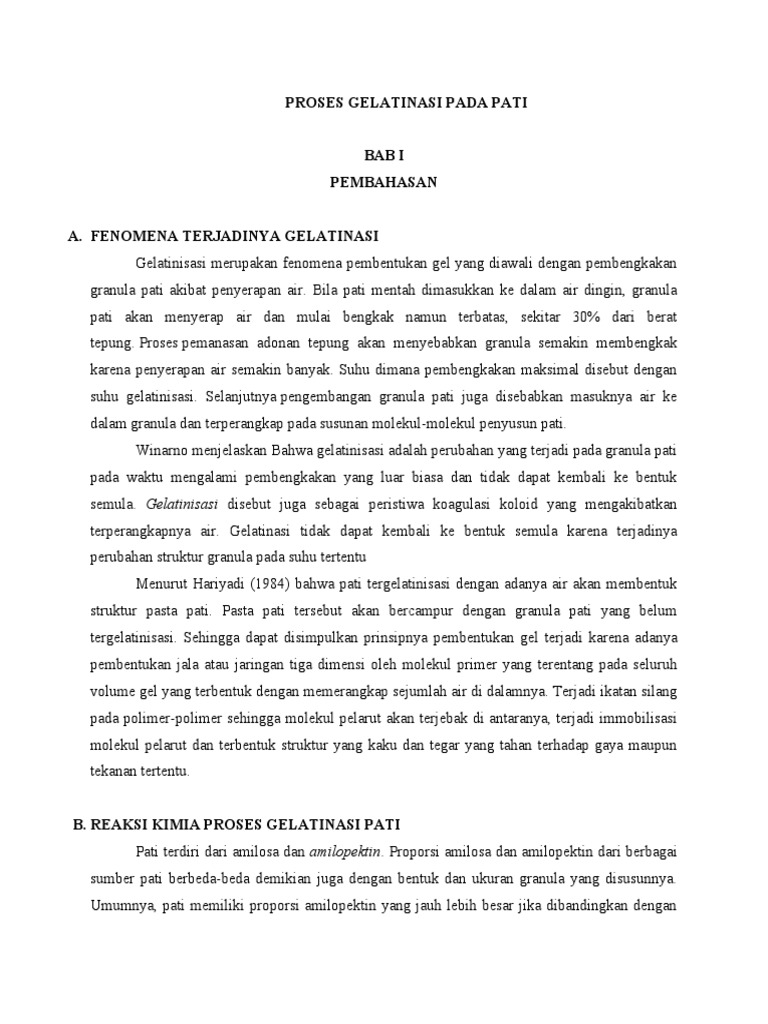 Proses Gelatinasi Pada Pat1 | PDF