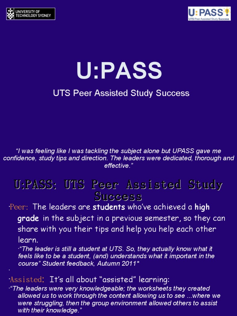 U:Pass: UTS Peer Assisted Study Success | PDF | Cognition | Pedagogy
