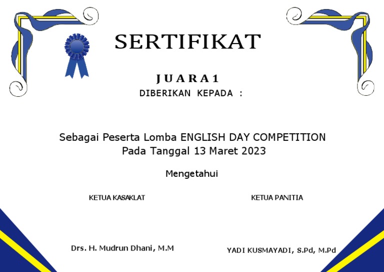 Sertifikat Juara 1 | PDF