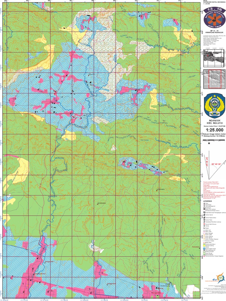 Peta Topografi Rejoso, Nganjuk | PDF