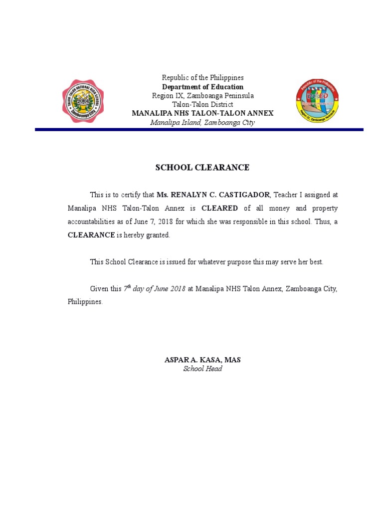 Teacher Clearance 2018 | PDF
