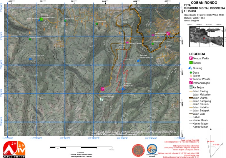 Peta Topografi Coban Rondo | PDF