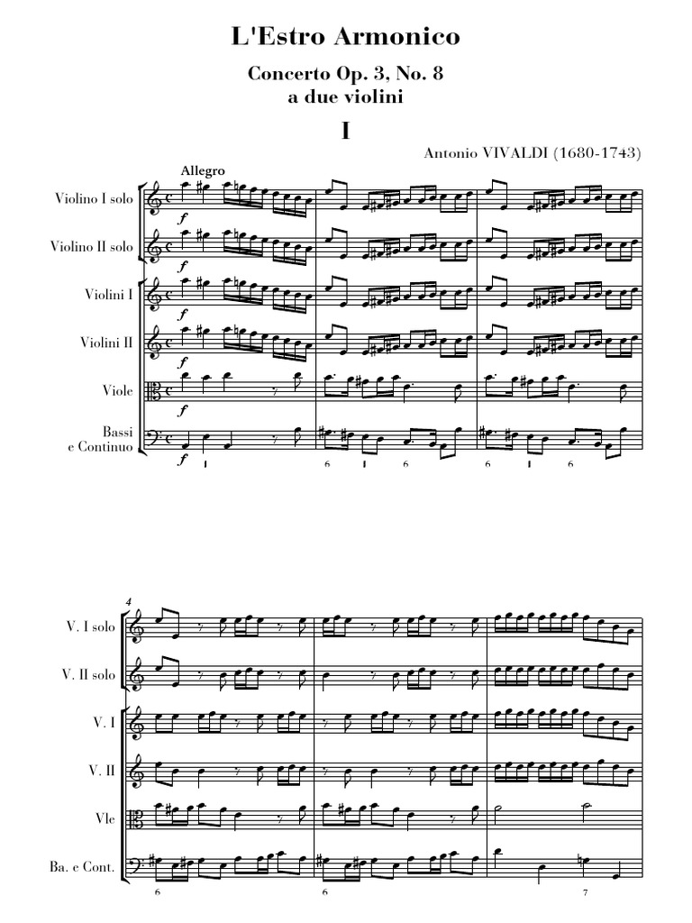 La Menor de Vivaldi - 2 Violines Solo COMPLETO | PDF