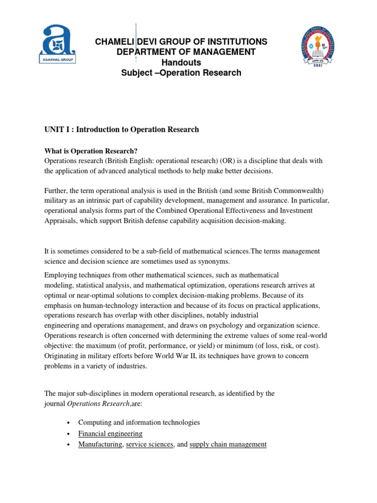 Quantitative Techniques Unit 1 and 2 | PDF | Operations Research | Mathematical Optimization