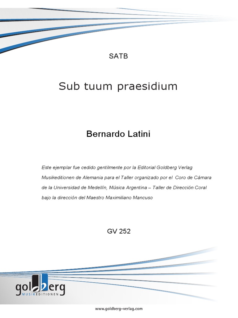 Sub Tuum Praesidium - Bernardo Latini | PDF