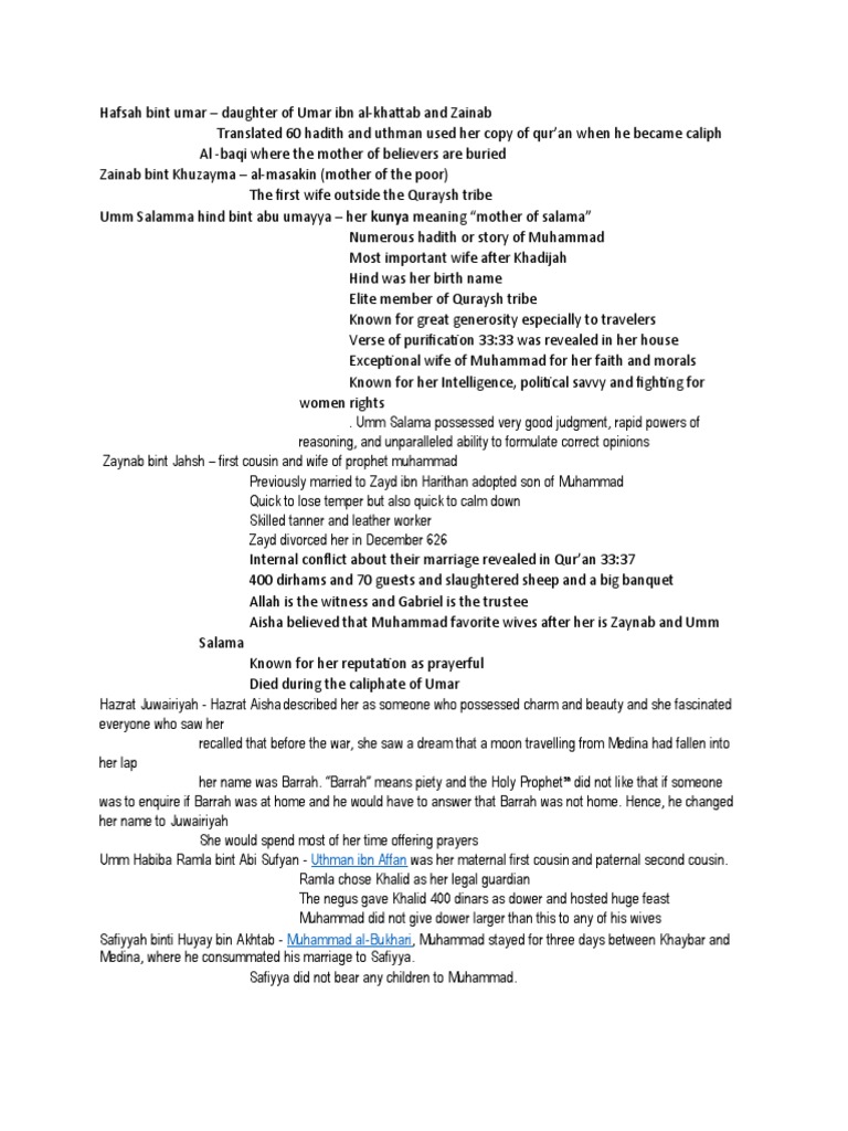 Hafsah Bint Umar | Download Free PDF | Muhammad | Medina