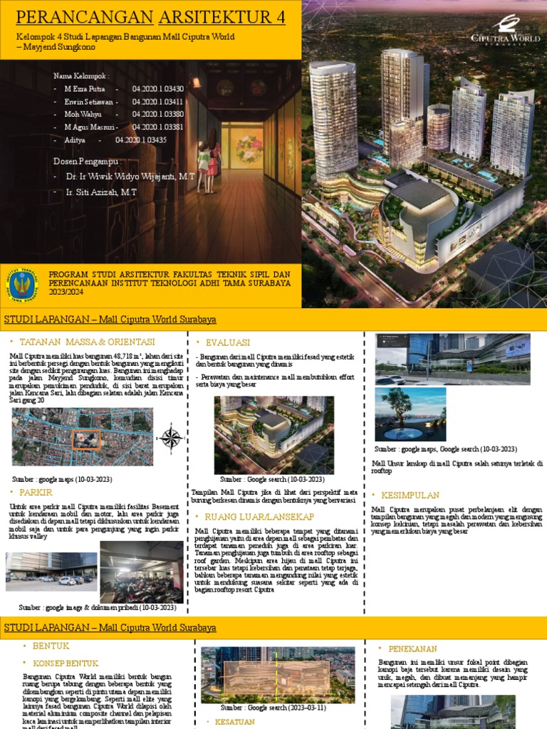 Kelompok 4 - Mall Ciputra World - Perancangan Arsitektur 4 | PDF