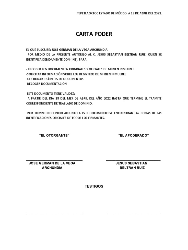 Carta Poder | PDF