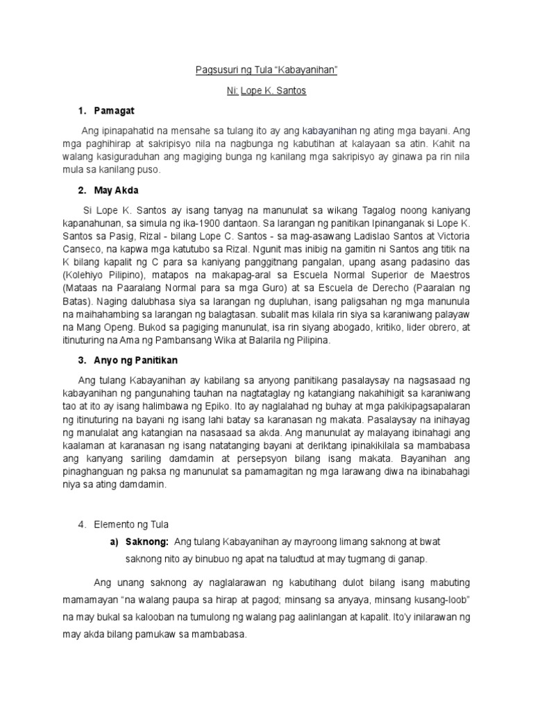 Pagsusuri NG Tula | PDF