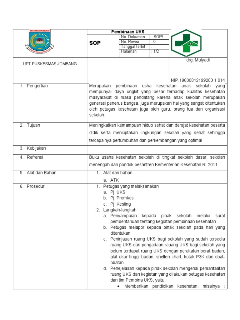 Sop Pembinaan Uks | PDF