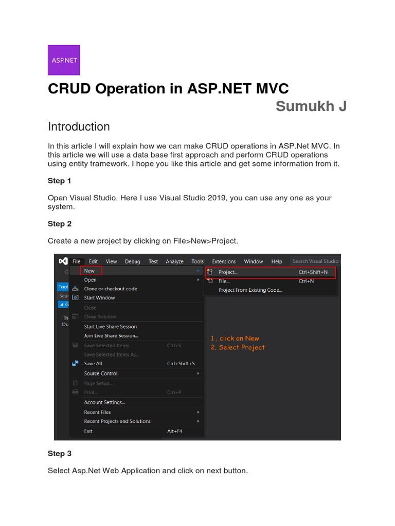 CRUD Operation in ASP | PDF | Entity Framework | Databases