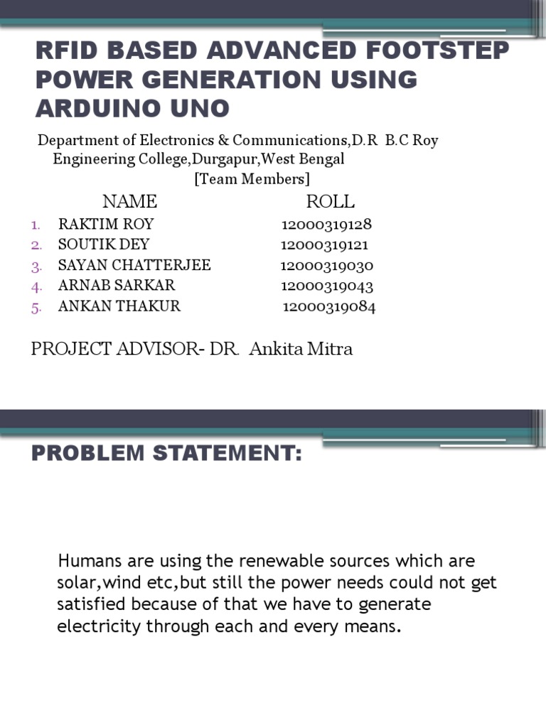Rfid Based Advanced Footstep Power Generation Using Arduino | PDF | Rectifier | Radio Frequency ...