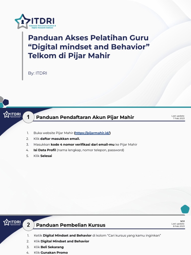 Panduan Kursus Digital di Pijar Mahir | PDF