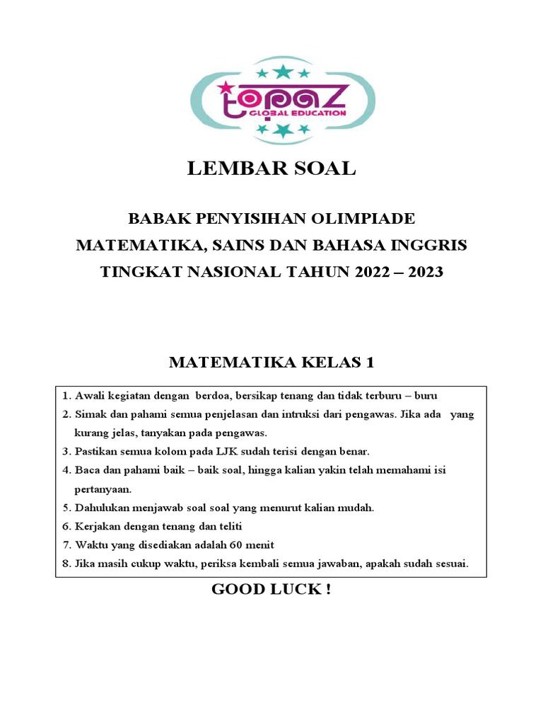 Matematika Kelas 1 Pdf