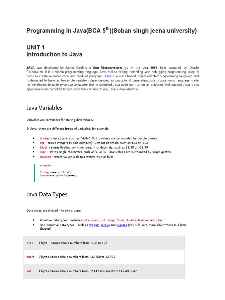 Bca Java PDF | PDF | Inheritance (Object Oriented Programming) | Class ... Bca Java PDF | PDF | Inheritance (Object Oriented Programming) | Class ...