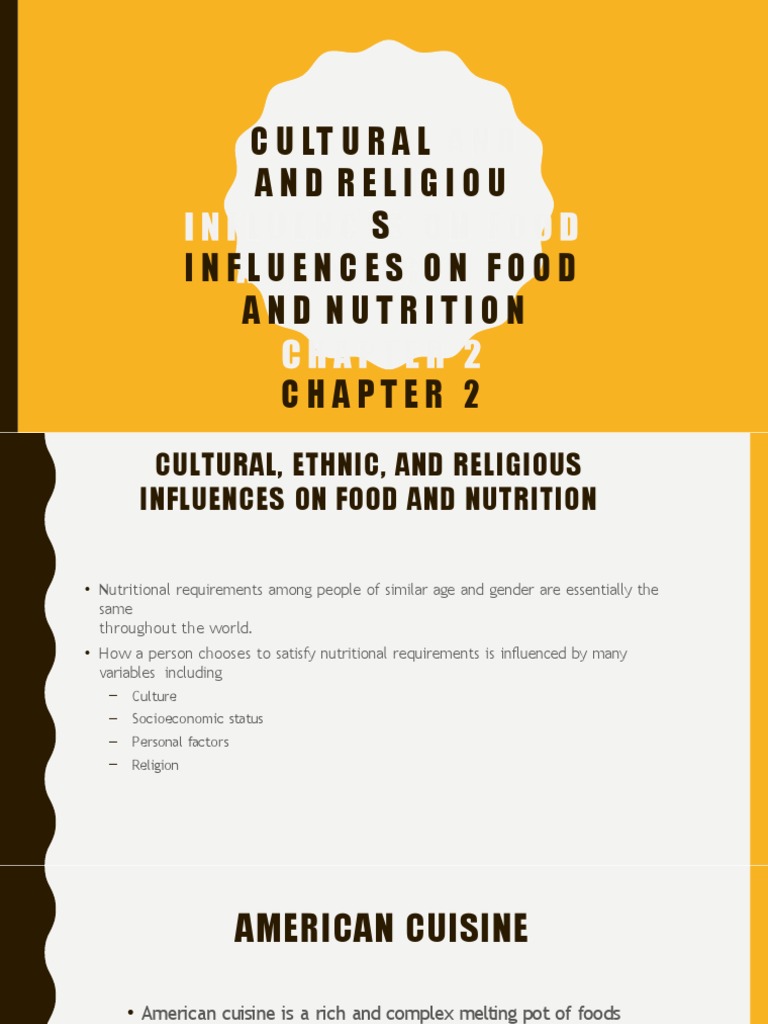 Chapter 2 - Cultural and Religious Influences On Food and Nutrition | PDF | Diet (Nutrition ...