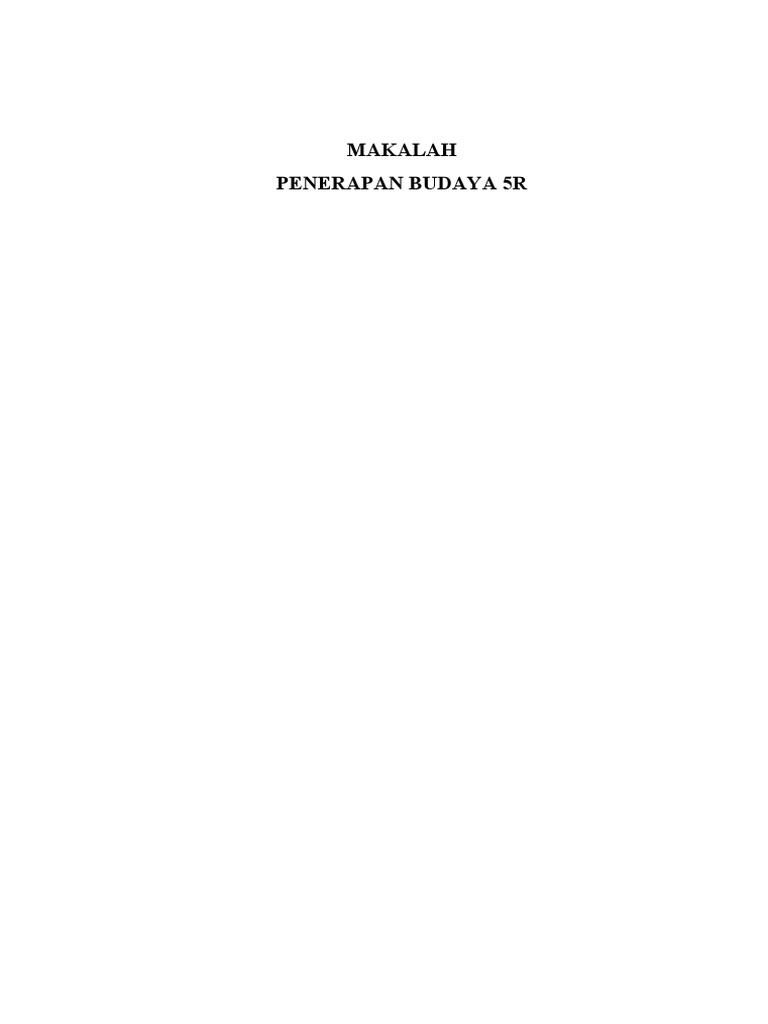 Makalah Penerapan Budaya 5R | PDF