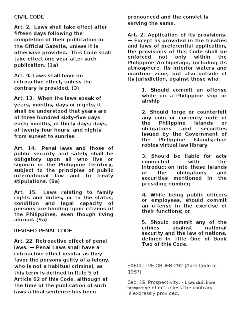 Civil Code | PDF | Veto | Ex Post Facto Law