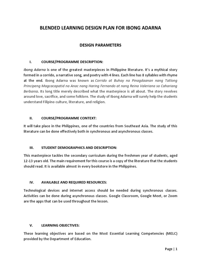 Blended Learning Design Plan (FILIPINO 7) | PDF | Education Theory | Behavior Modification