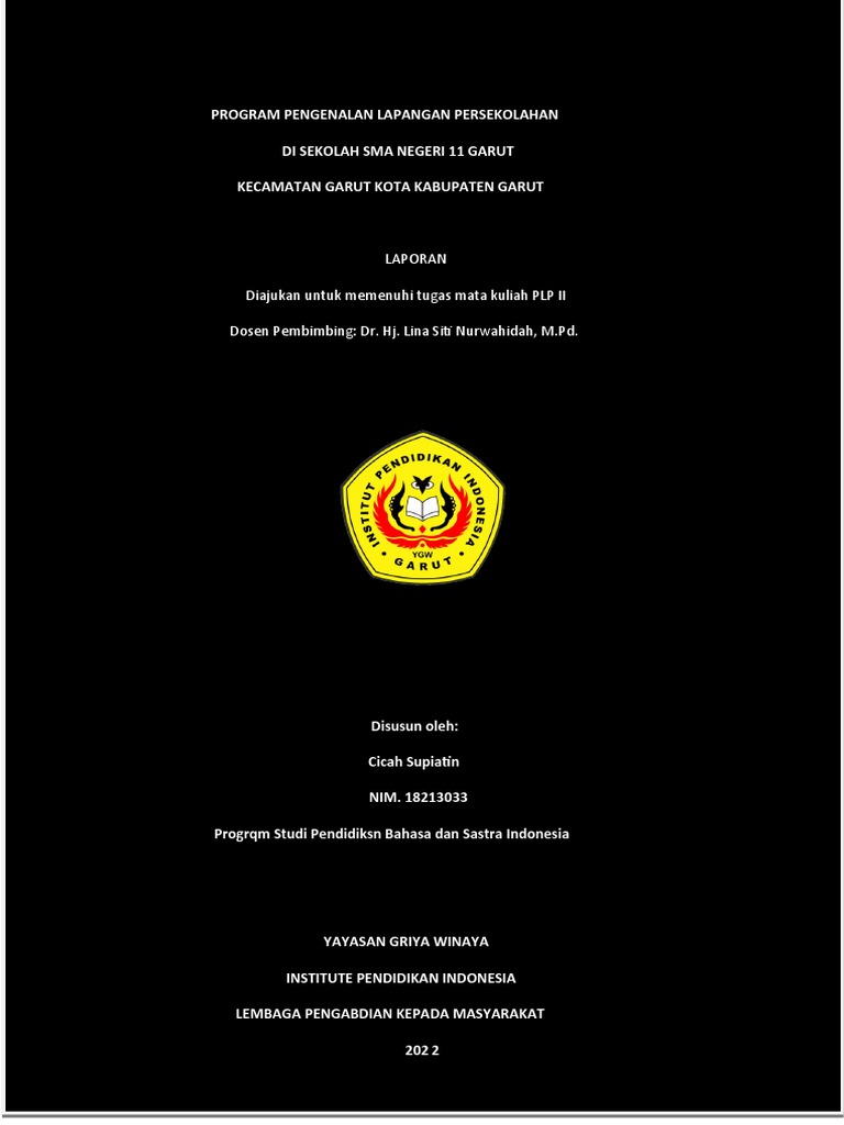 Laporan PLP Cicah Supiatin | PDF