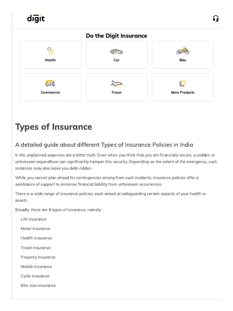 Types of Insurance Policies in India | PDF | Insurance | Life Insurance