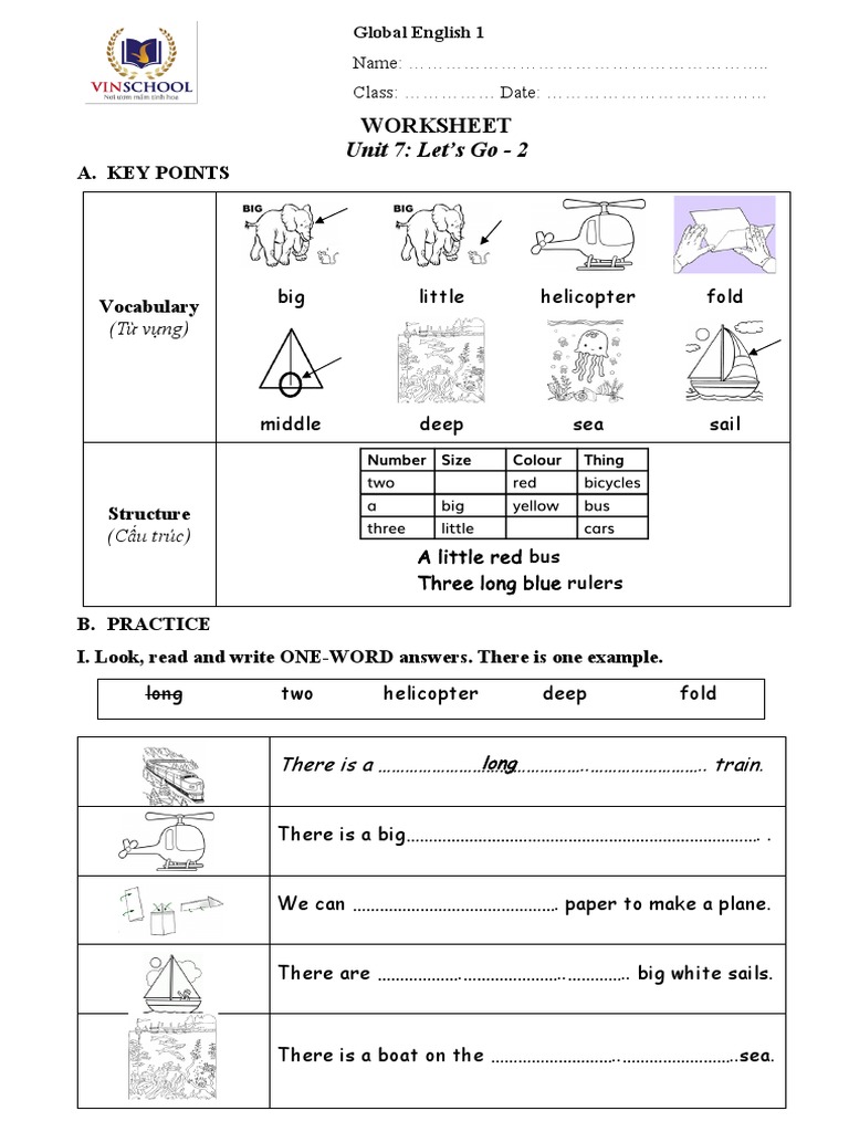 Unit 7: Let's Go - 2: Worksheet | PDF