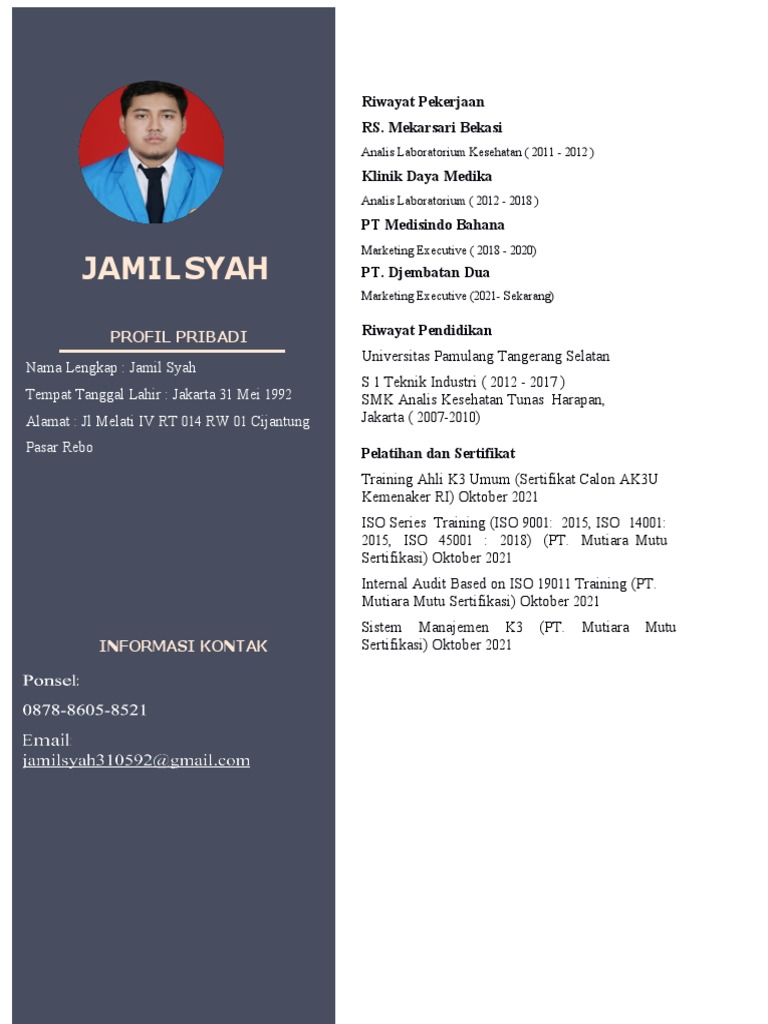 CV New 2022 Jamil Syah | PDF