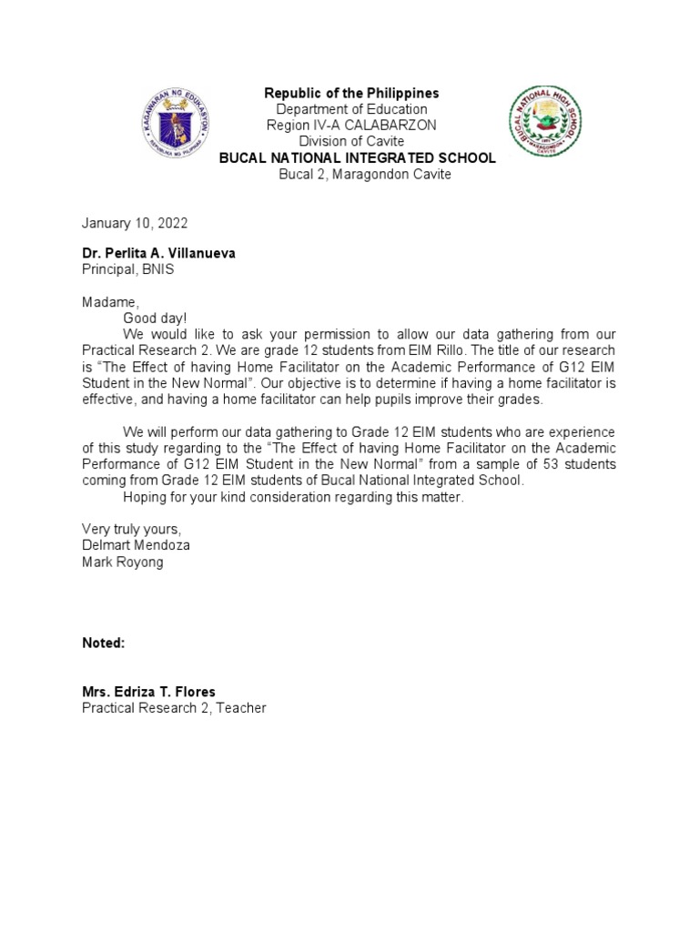 Group 9 - Request Letter RILLO | PDF