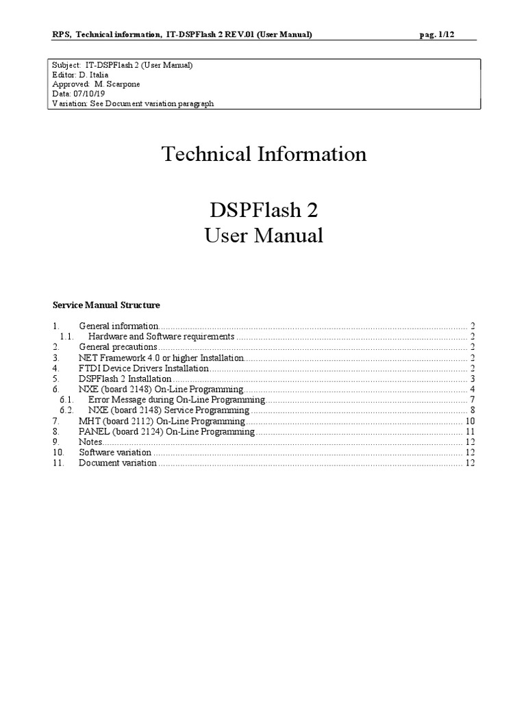 IT-DSPFlash 2 REV.01 (User Manual) - (Itda 071019 Scma) | Download Free PDF | Installation ...