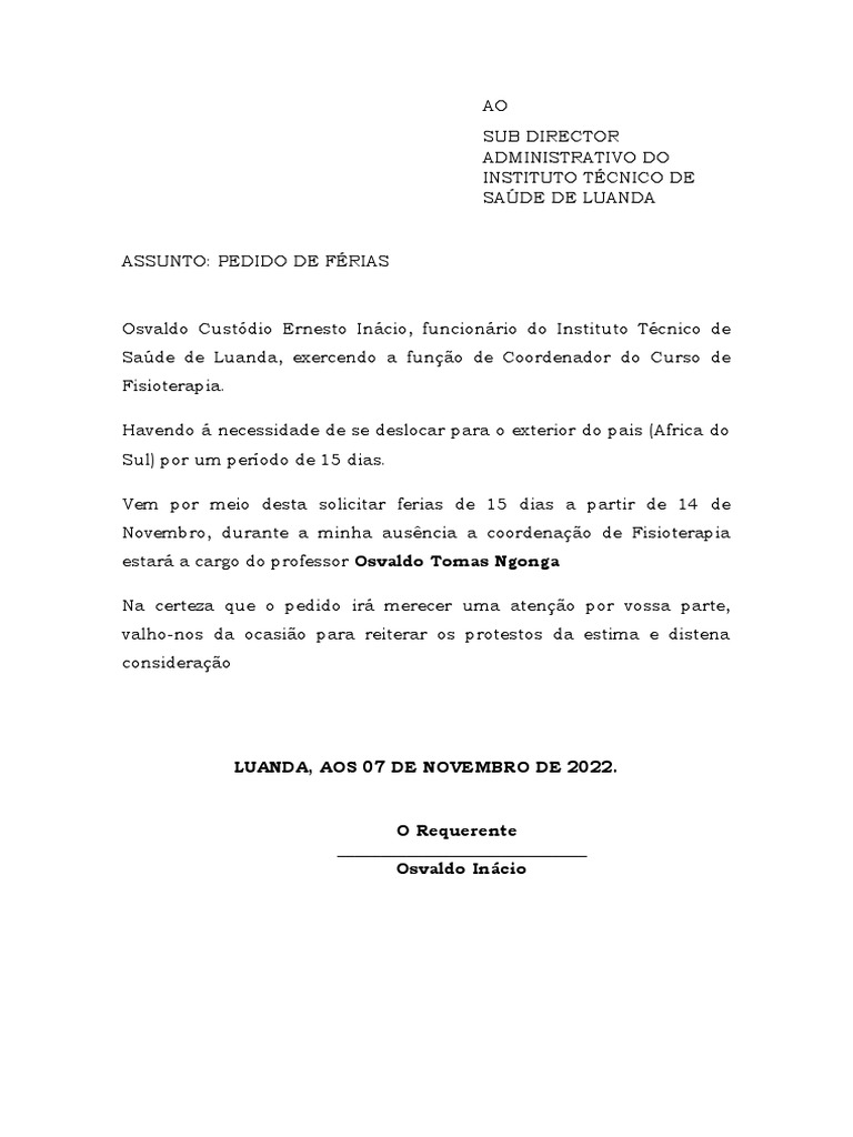 Solicitacao de Ferias | PDF
