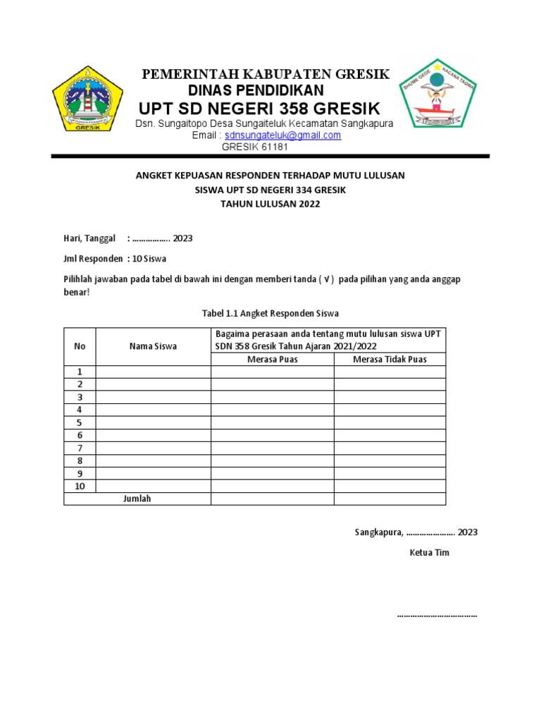 Rekap Angket Kepuasan Responden | PDF