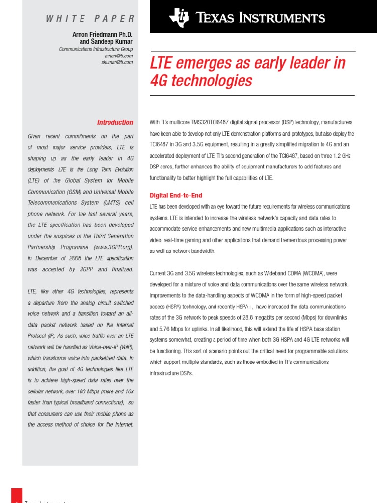 LTE White Paper 2.09 | PDF | Lte (Telecommunication) | 4 G