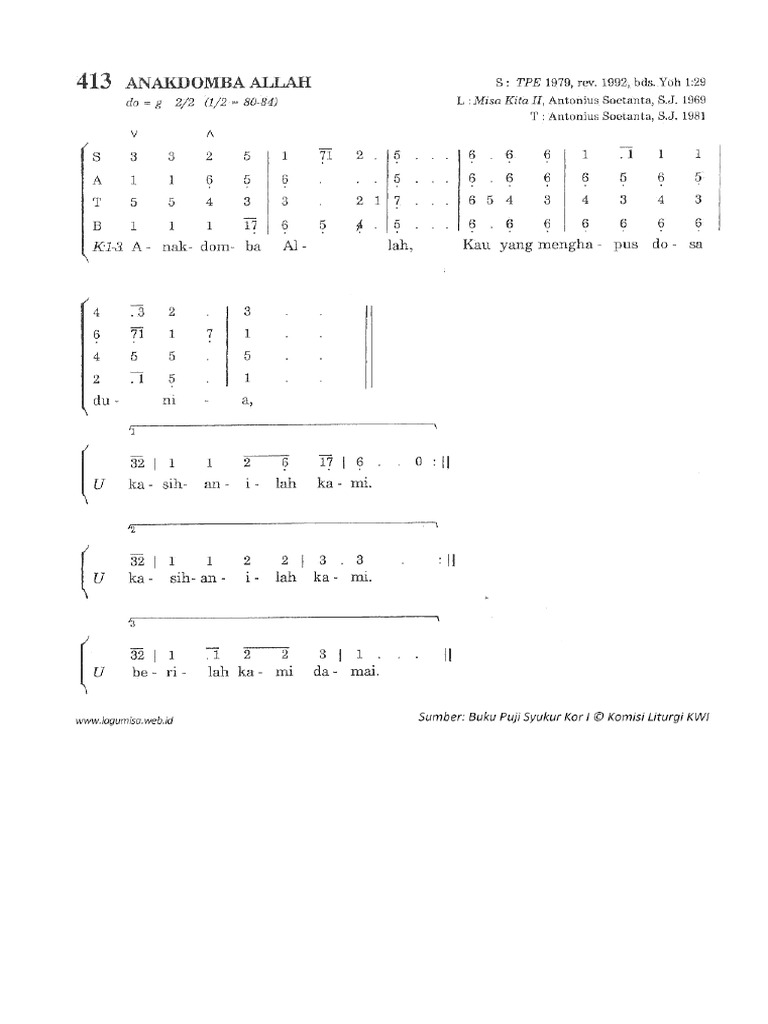 Anak Domba Allah Misa Kita II PDF | PDF