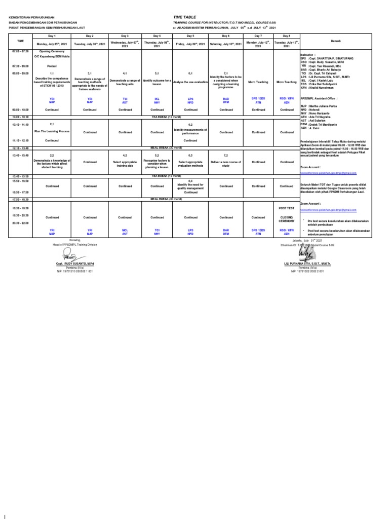 TIME TABLE AMP Rev | PDF | Cognition