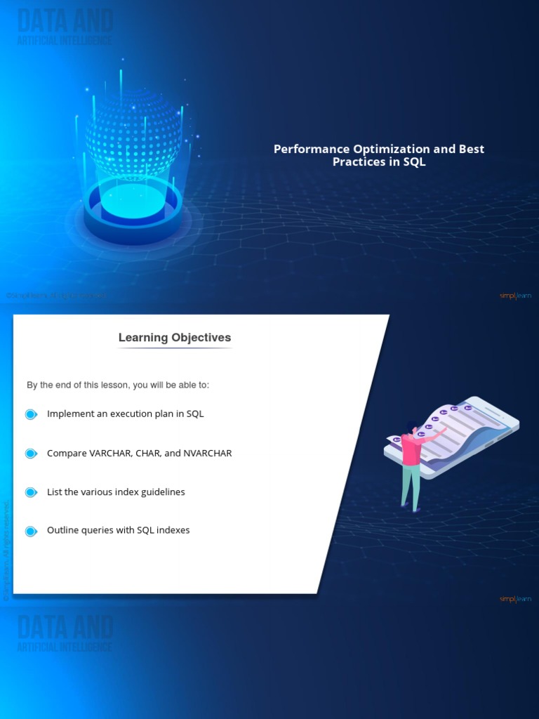 Lesson 12 Performance Optimization and Best Practices in SQL PDF | PDF | Database Index | Sql