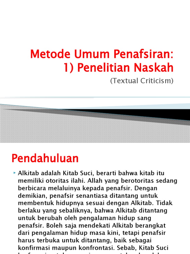 Penelitian Naskah-Salinan Kuno | PDF