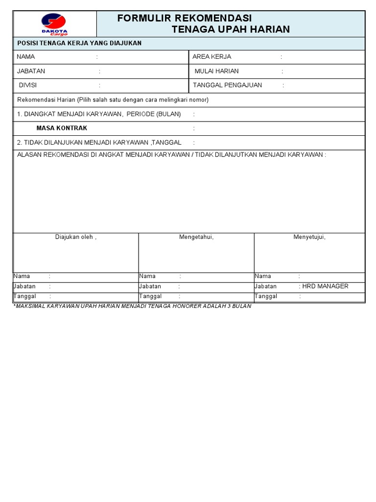 FORM REKOMENDASI | PDF