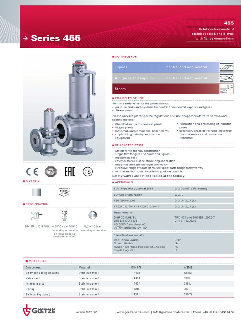 2.01 Series-455 en | PDF | Valve | Materials