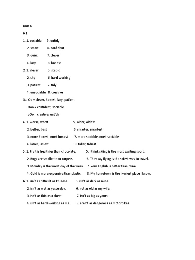 Workbook Unit 6 & Review Unit 5 and 6 | PDF | Kinship And Descent ...